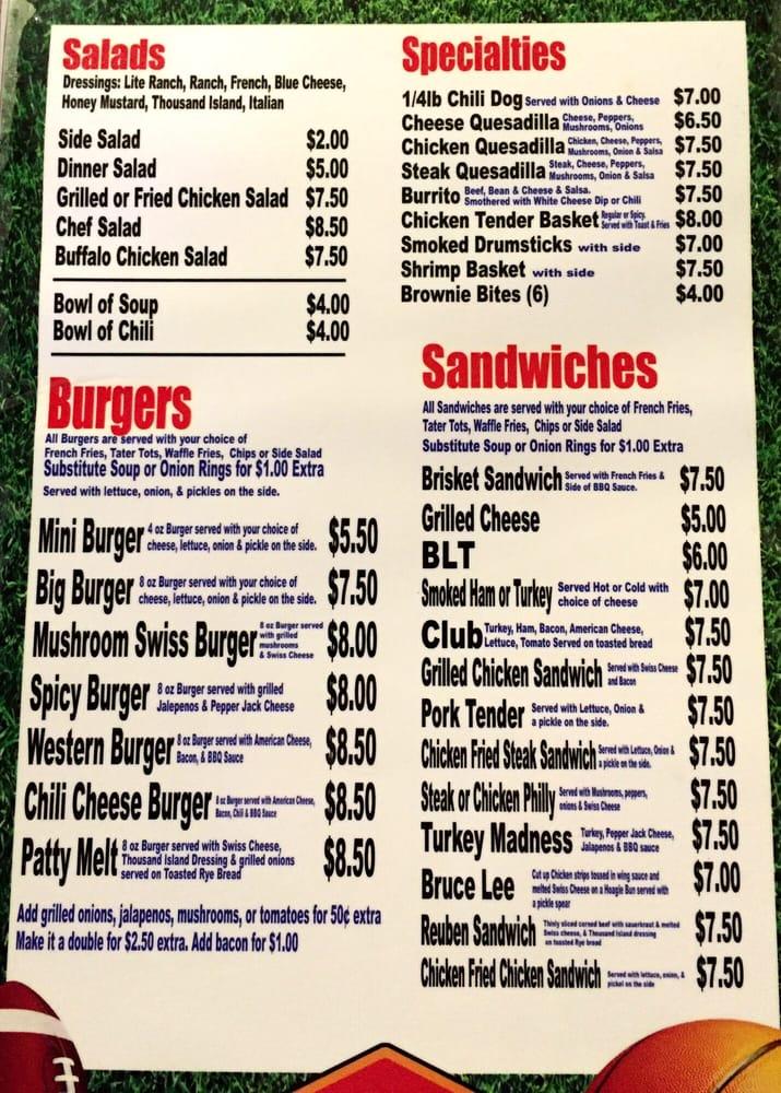 Menu at Tailgators Sports Pub & Grub, Topeka
