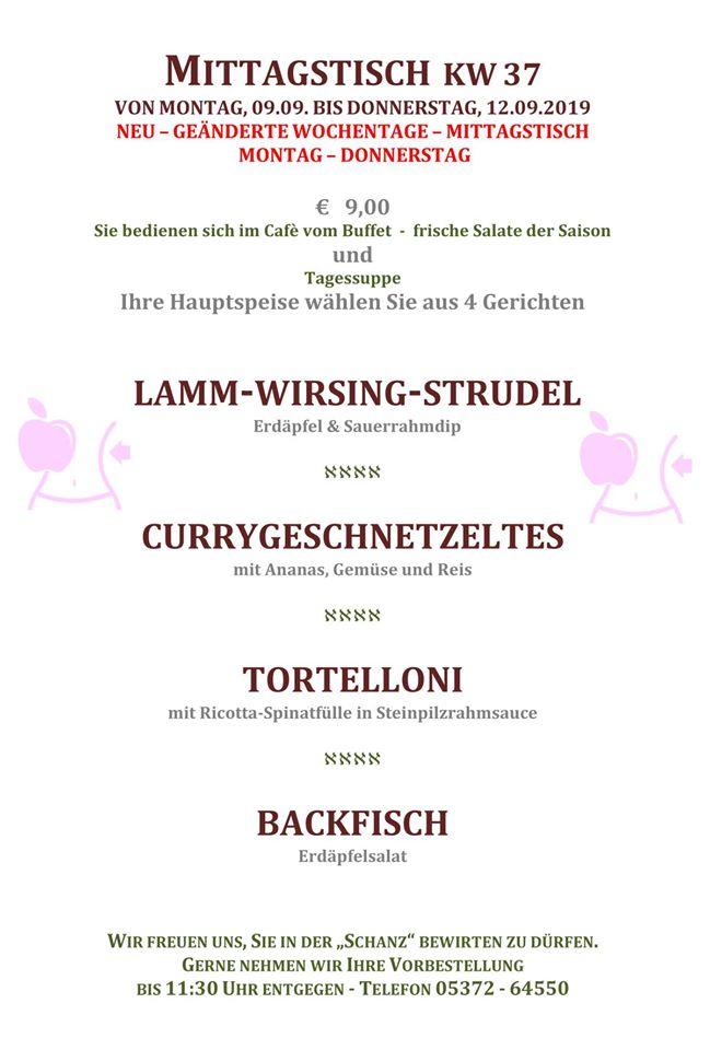 Speisekarte von Hotel zur Schanz restaurant, Ebbs