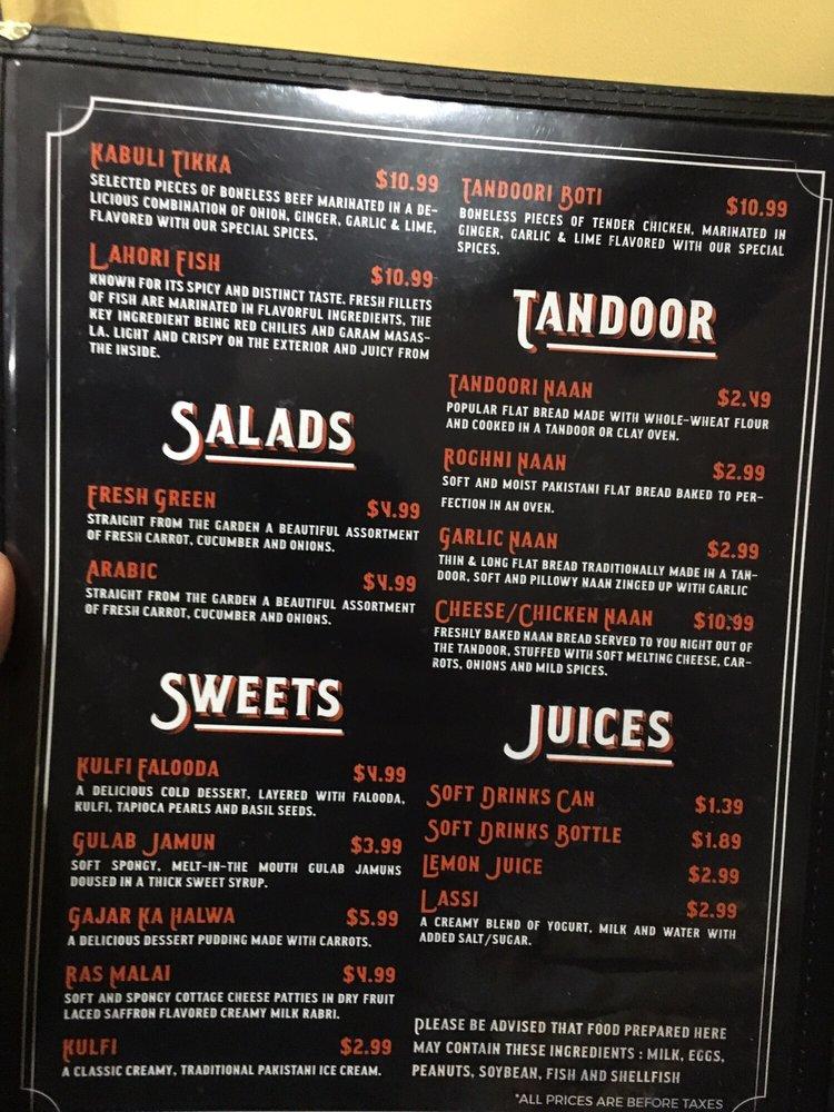 Menu at Barbeque Hut, Winnipeg