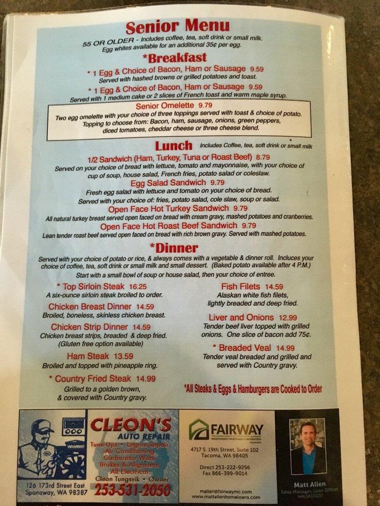 Menu at Country Rose Café cafe, Tacoma