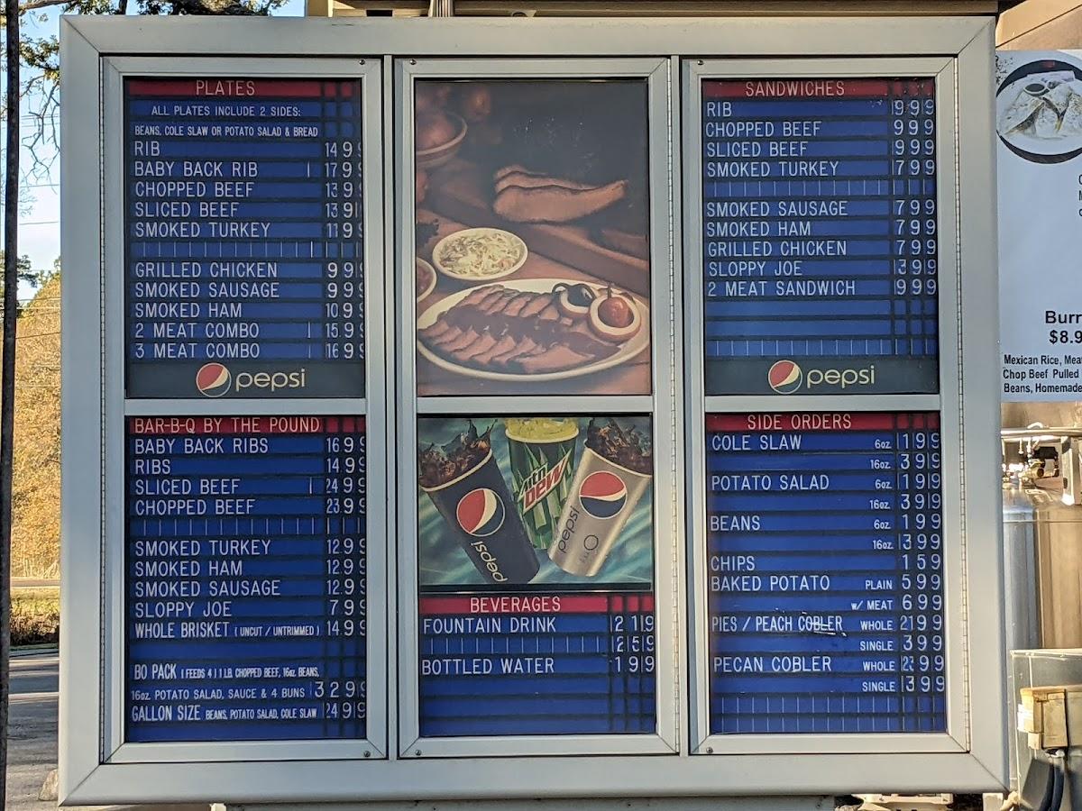 Carta de Bodacious BAR-B-Q, Lufkin, W Frank Ave