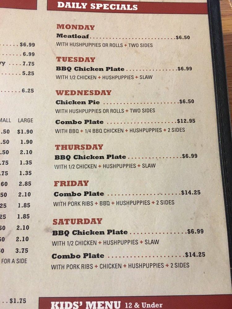 Menu at Country BBQ, High Point, Sedgebrook St