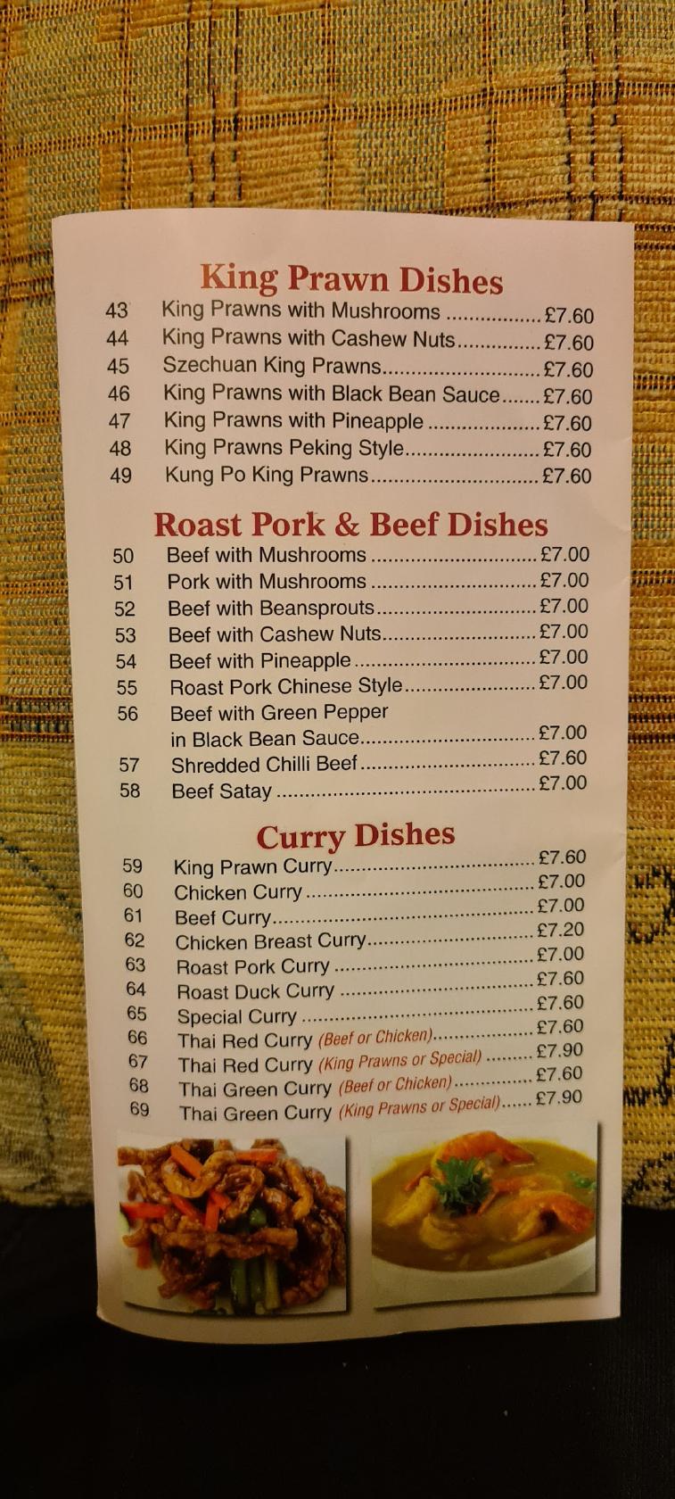 Menu at Dennis's Chinese Takeaway fast food, Inverness