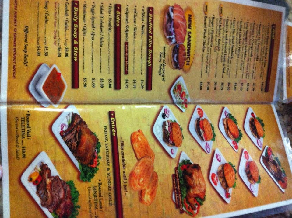 Menu at Euro Bakery, Phoenix