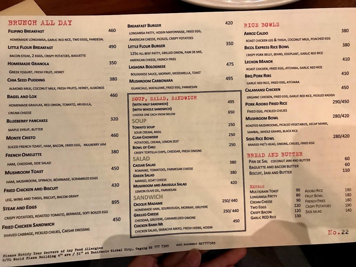 Menu at George and Onnie's - BGC restaurant, Taguig, Ground Floor