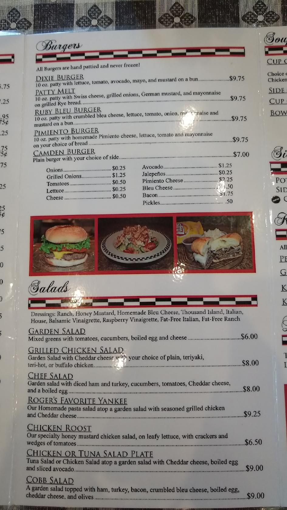 Menu at Candy's at the Granary cafe, Camden