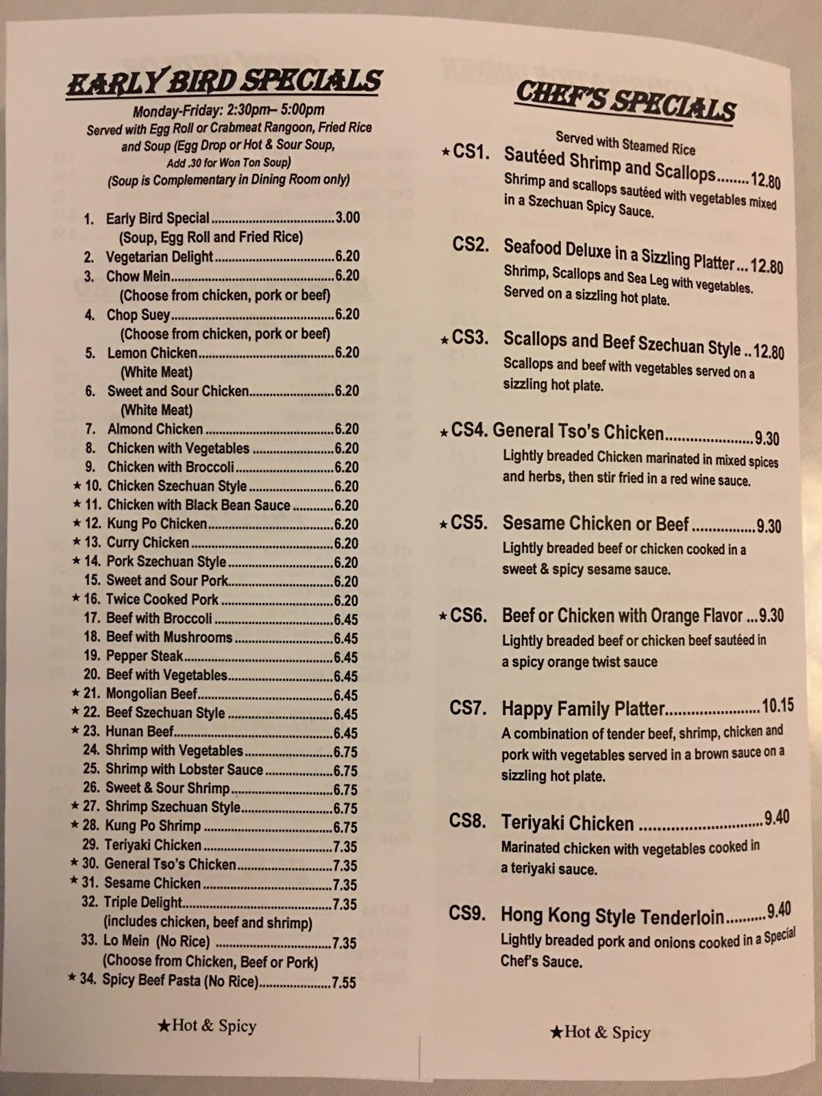 Menu at Happy Guy Chinese Cuisine restaurant, San Antonio