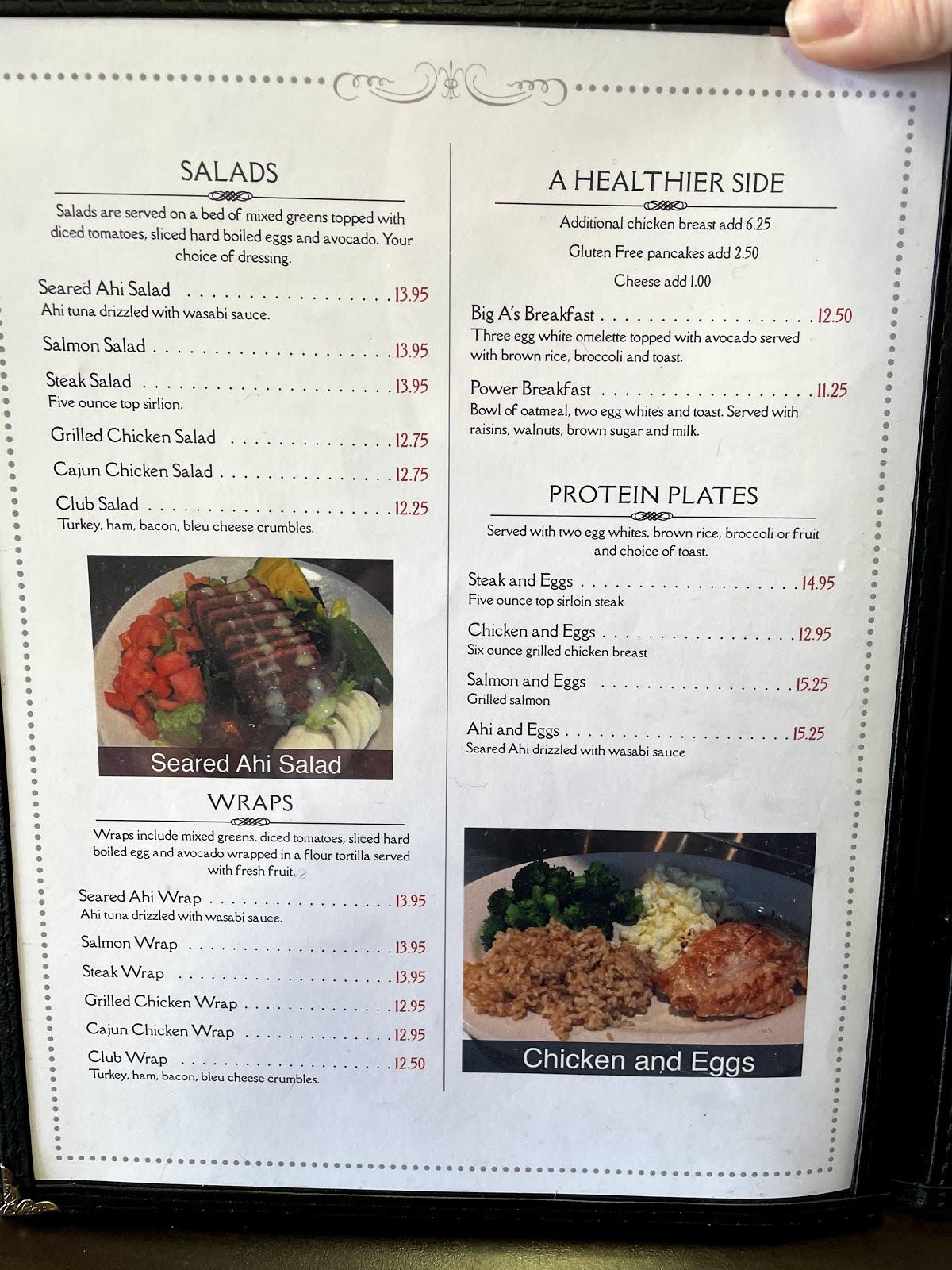 Menu at Hidden Cafe, Camarillo