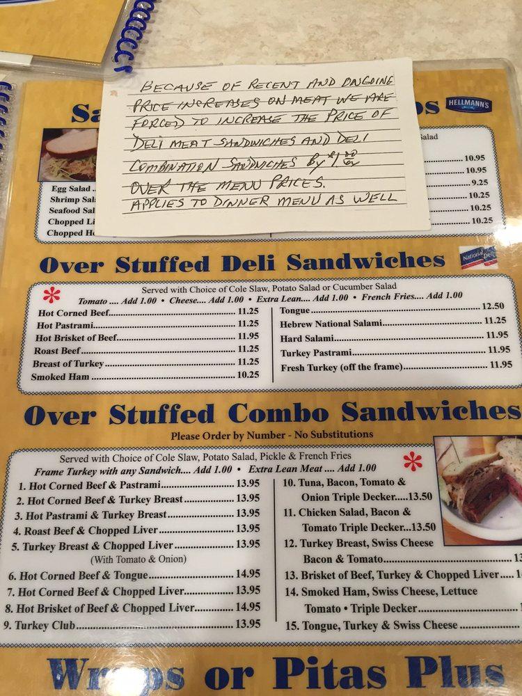 Menu at Jacob's Restaurant & Delicatessen, Boynton Beach