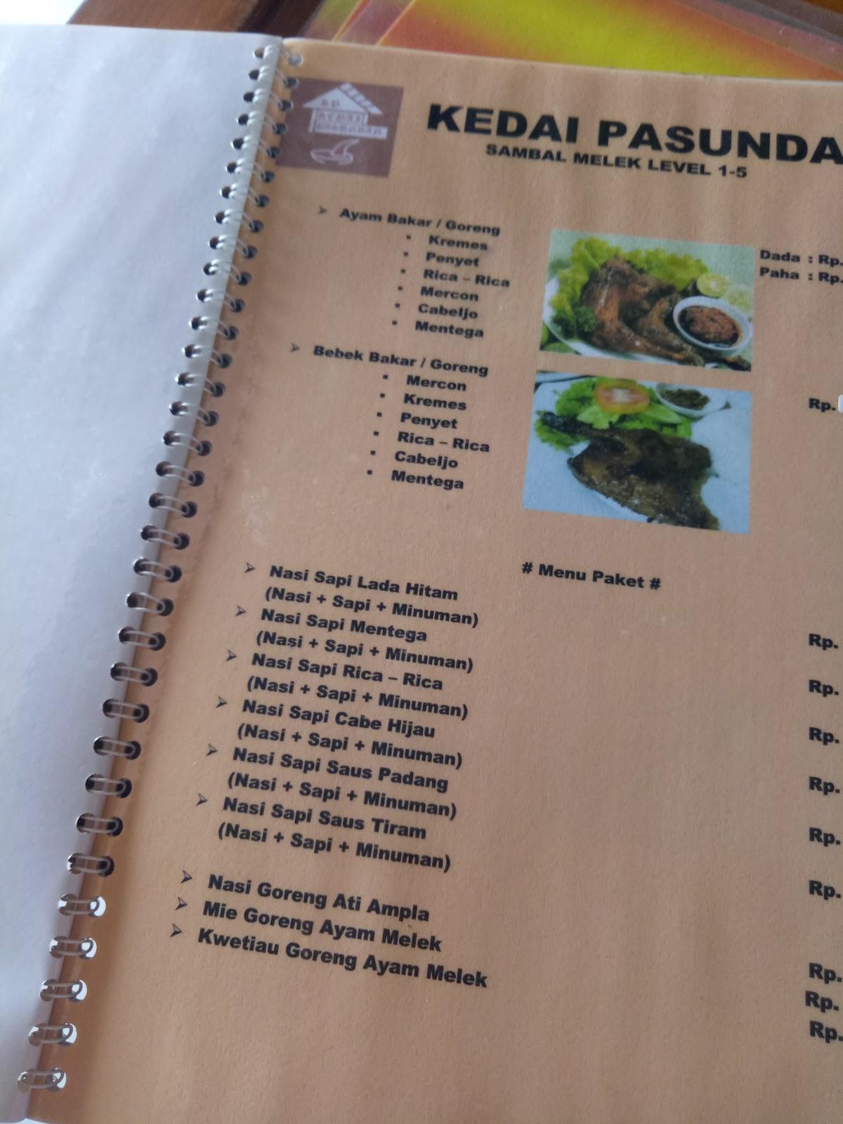 Menu at Kedai Pasundan jln narogong restaurant, Bekasi Regency, Pd ...