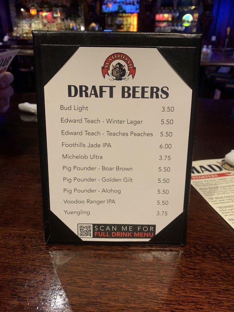 Menu at Mad Boar Restaurant & Pub, Wallace