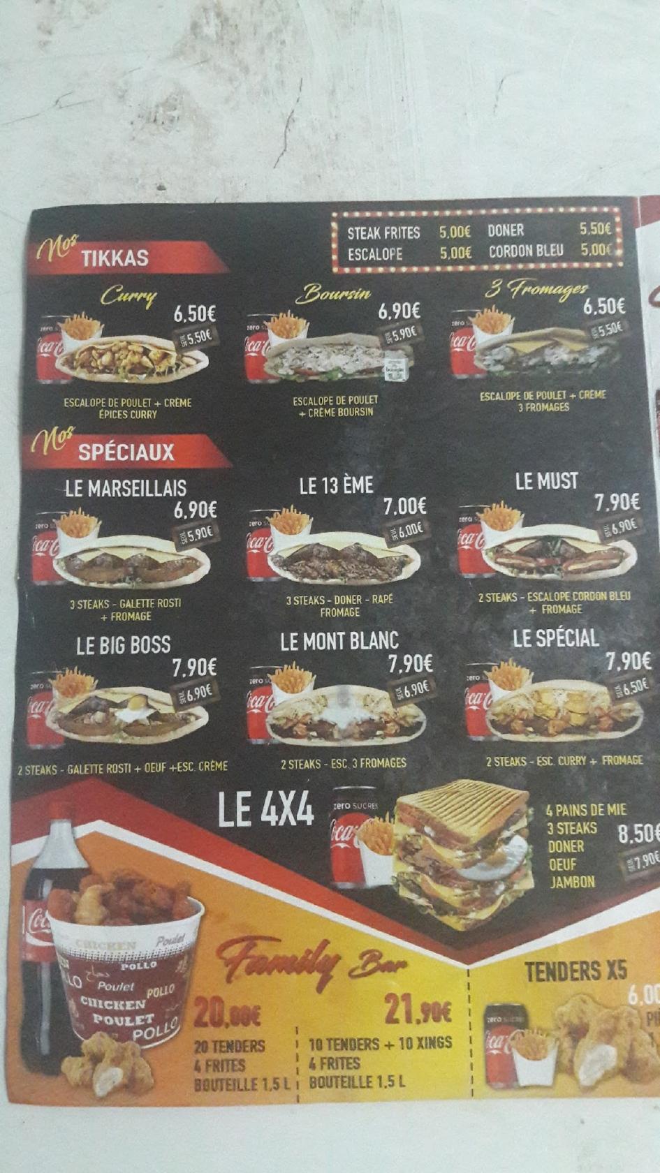 Menu at NP NEW PACHA restaurant, Marseille