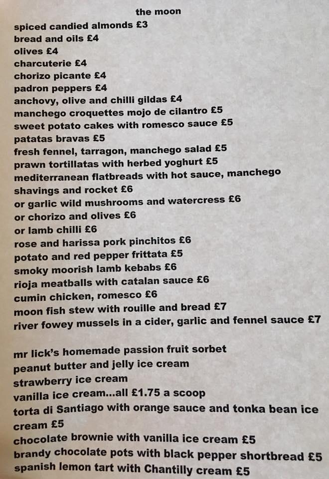 Menu at The Full Moon Inn Rudge pub & bar, Rode, Rudge Hill