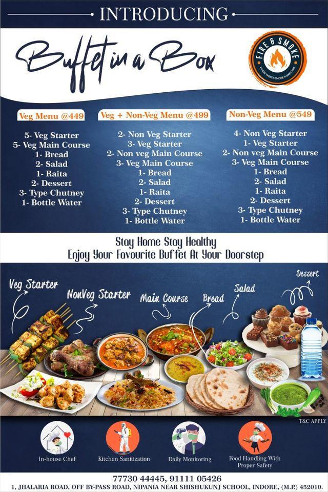 Menu at Fire & Smoke, Indore