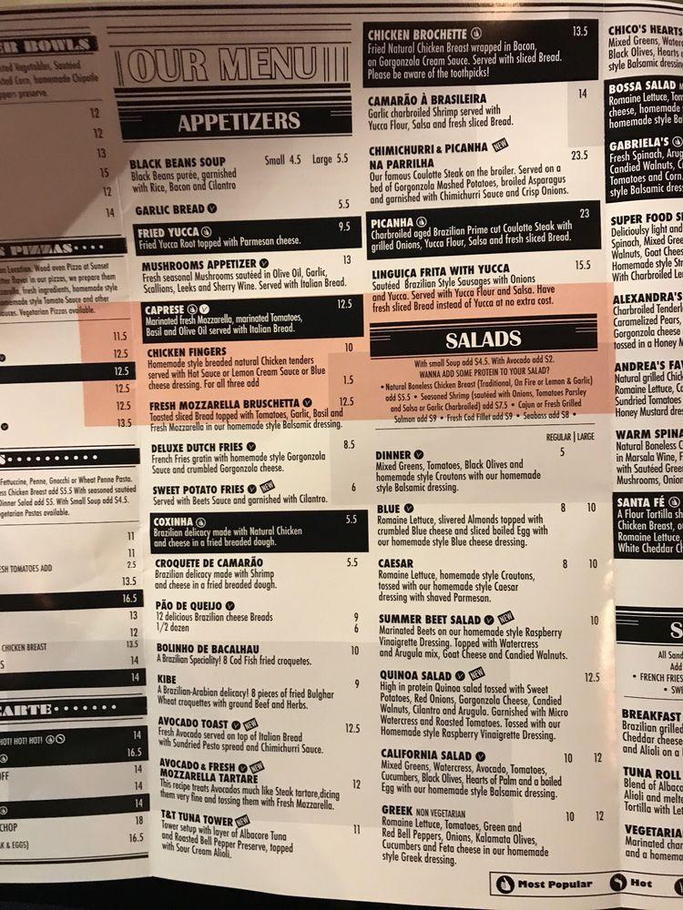Menu at Bossa Nova Brazilian Cuisine Restaurant & Bakery, Hawthorne ...