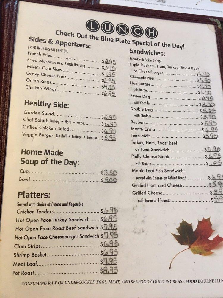 Menu at Maple Leaf Diner restaurant, Londonderry