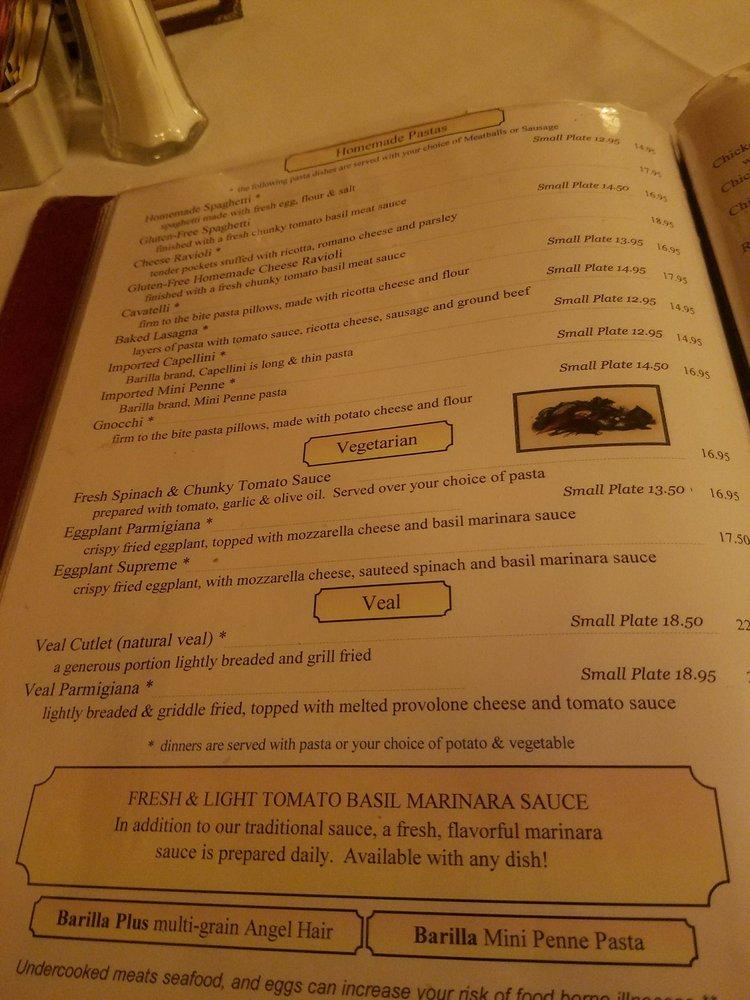 Menu at Maplewood III of Vineland restaurant, Vineland