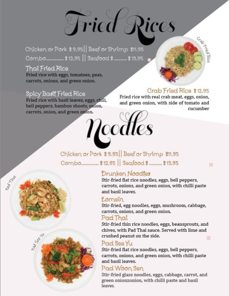 Menu at Sabai Thai Cuisine restaurant, Semmes