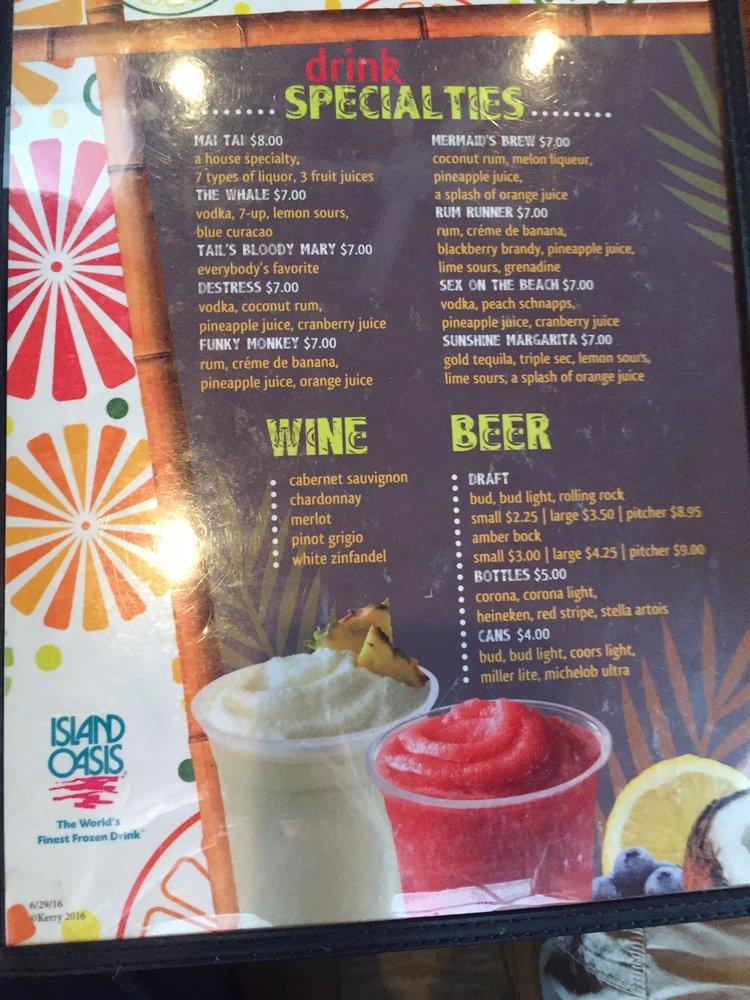 Menu at Whale's Tail At Seascape pub & bar, Miramar Beach