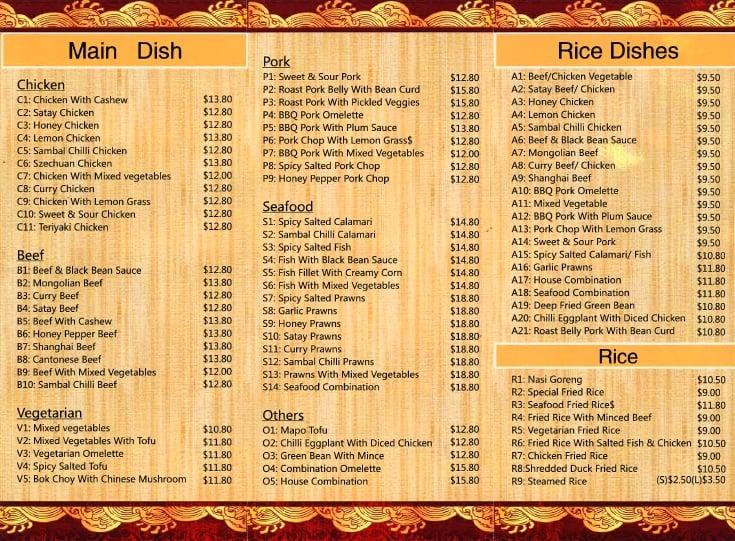 Menu at Cafe 56, Oakleigh