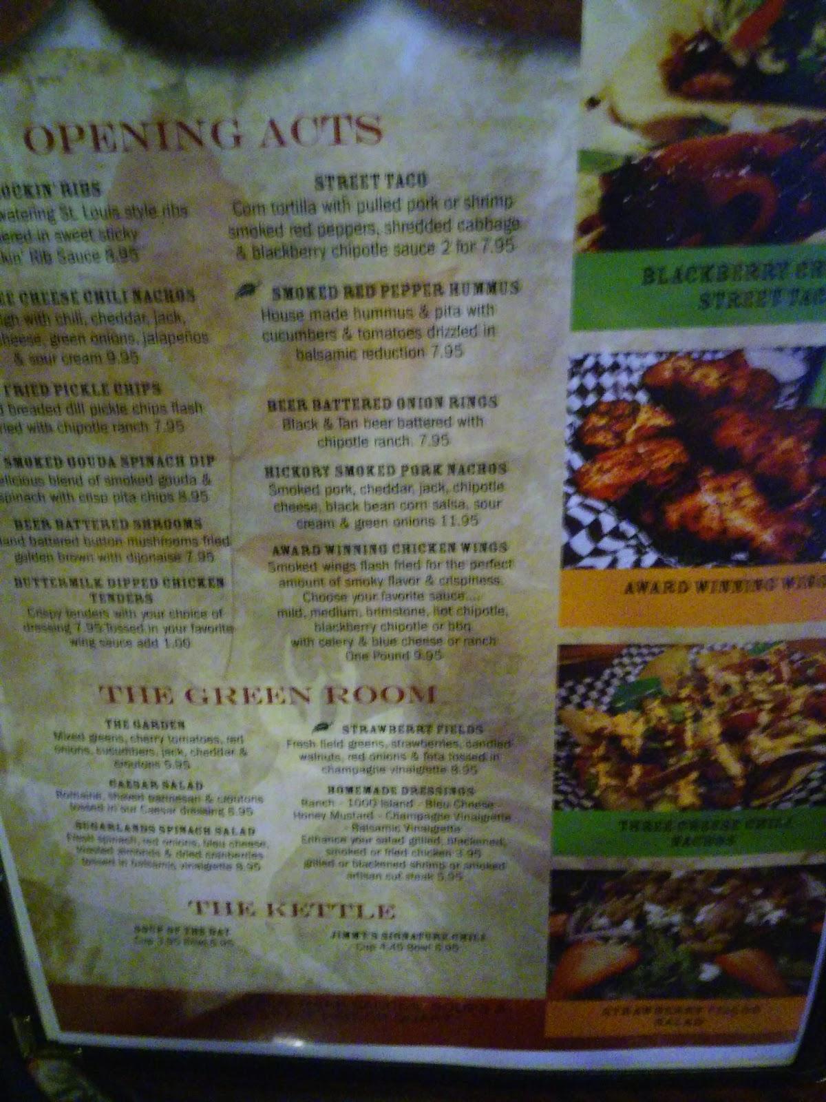 Menu at Three Jimmy's Good Time Eatery restaurant, Gatlinburg