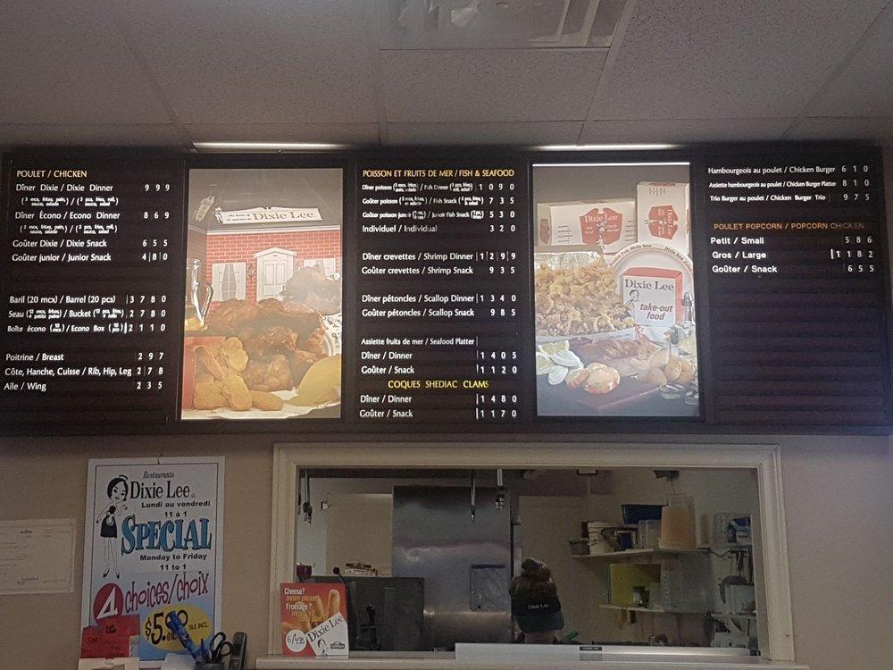 Menu at Dixie Lee Shediac restaurant, Shediac