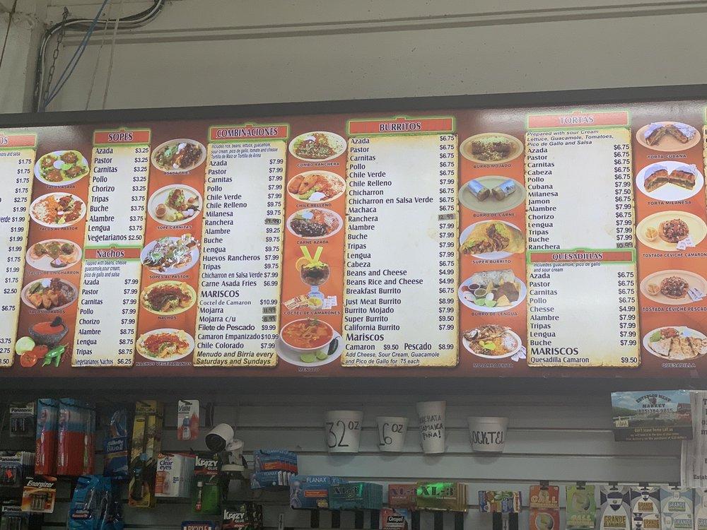 Menu at Establos Meat Market & Taqueria restaurant, Thousand Oaks