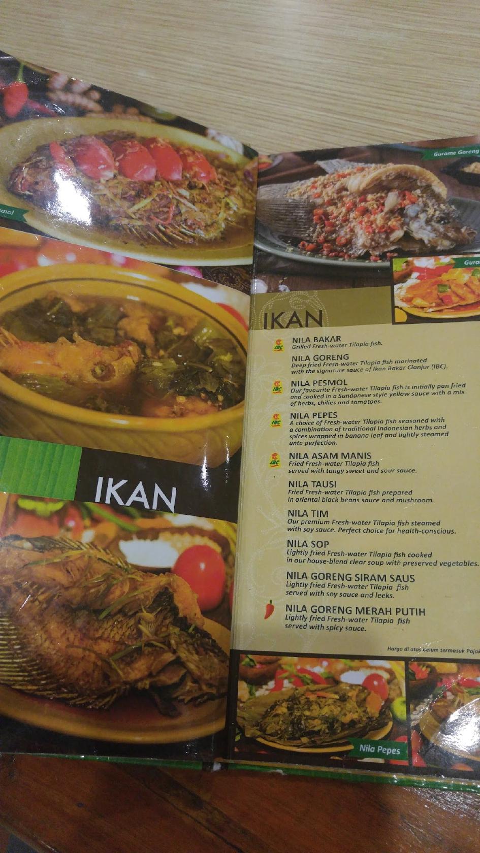 Carta del restaurante Ikan Bakar Cianjur - Pandaan, Petungasri