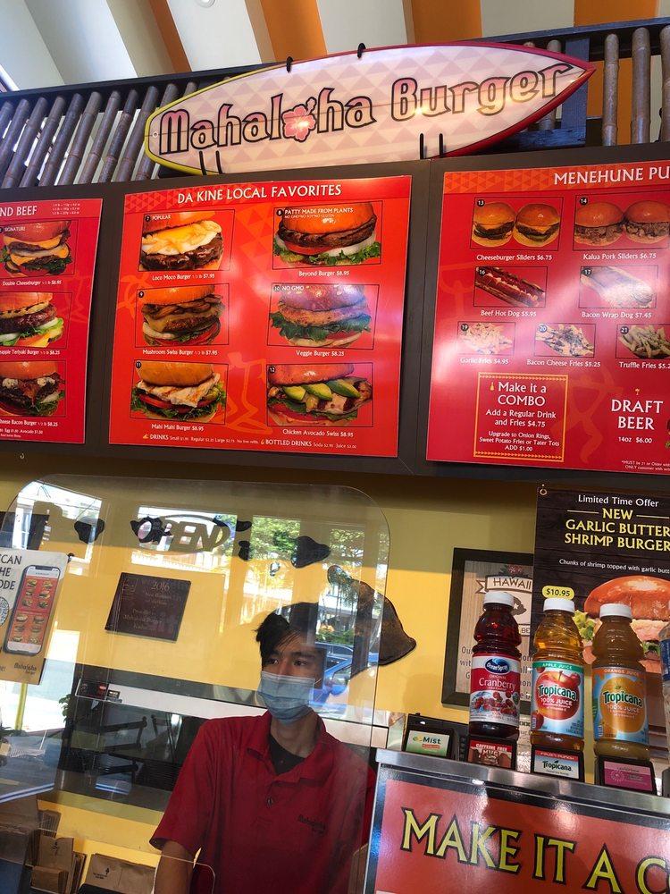Menu at Mahaloha Burger Kailua fast food, Kailua