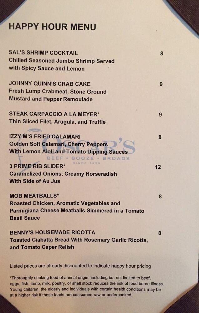 Menu at Oscar's pub & bar, Las Vegas