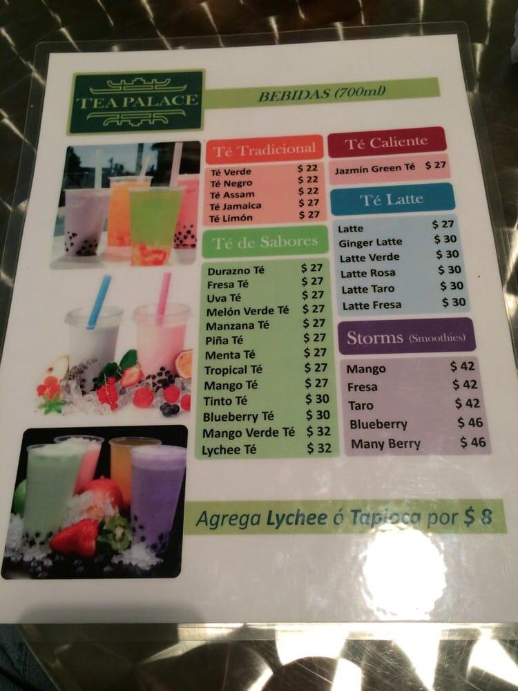 Menu at TEA PALACE restaurant, Monterrey