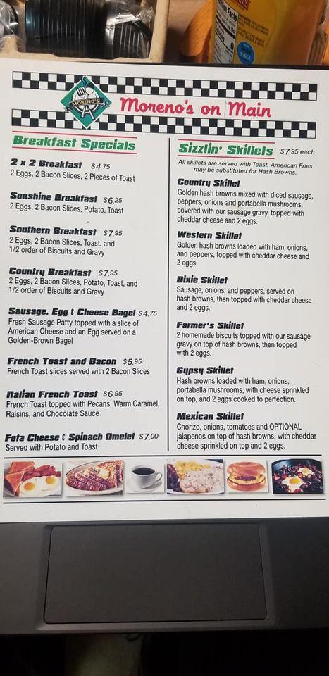 Menu at Bella's Moreno's On Main(Moved to Peru, IL) desserts, McNabb