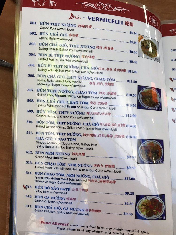 Menu at Pho Mi 888 Restaurant, London