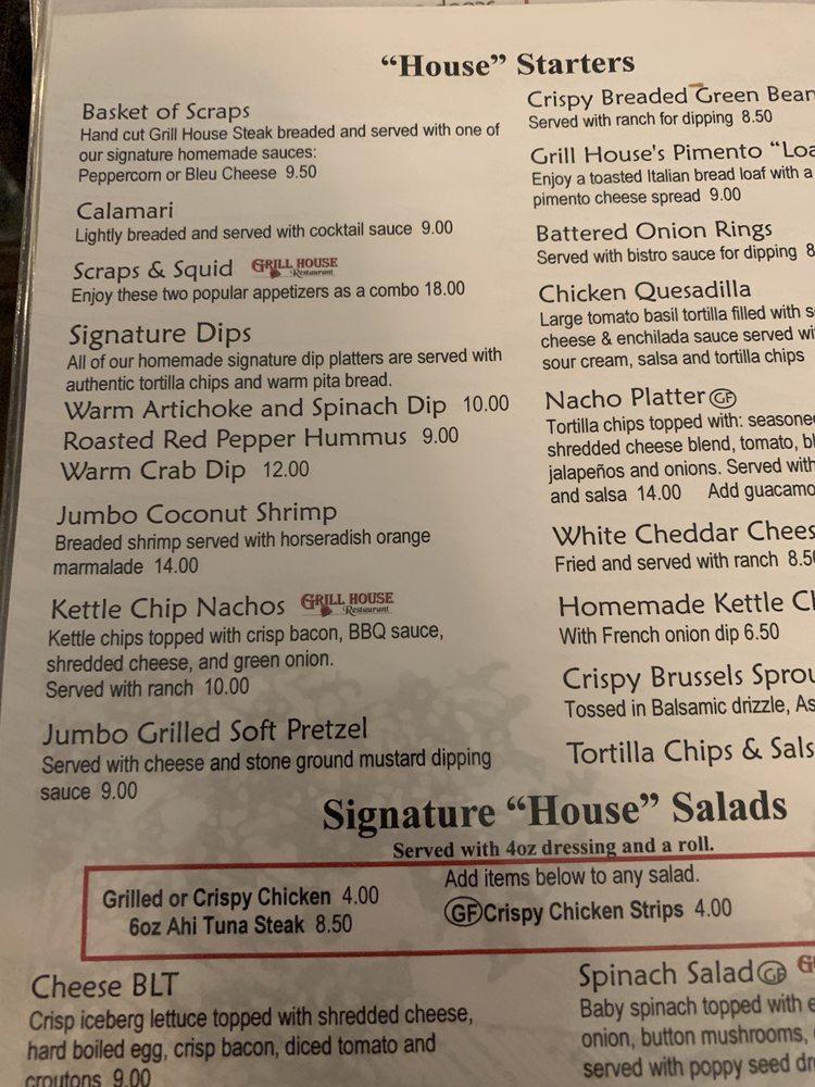 Menu at The Grill House steakhouse, Allegan, 32nd St