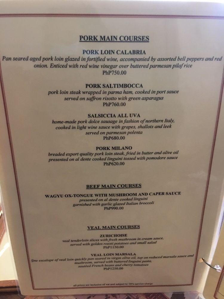 Menu at Amare by Chef Chris restaurant, Angeles, Royce Hotel M. A ...