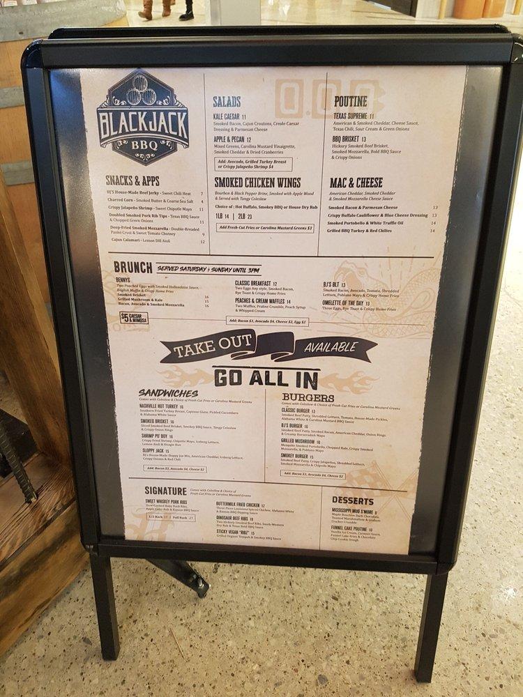 Menu at Blackjack BBQ, Mississauga