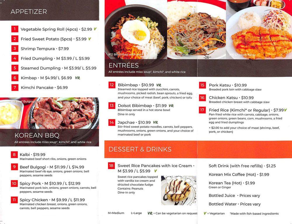 Menu at Bokka Korean Comfort Food BBQ, Clovis