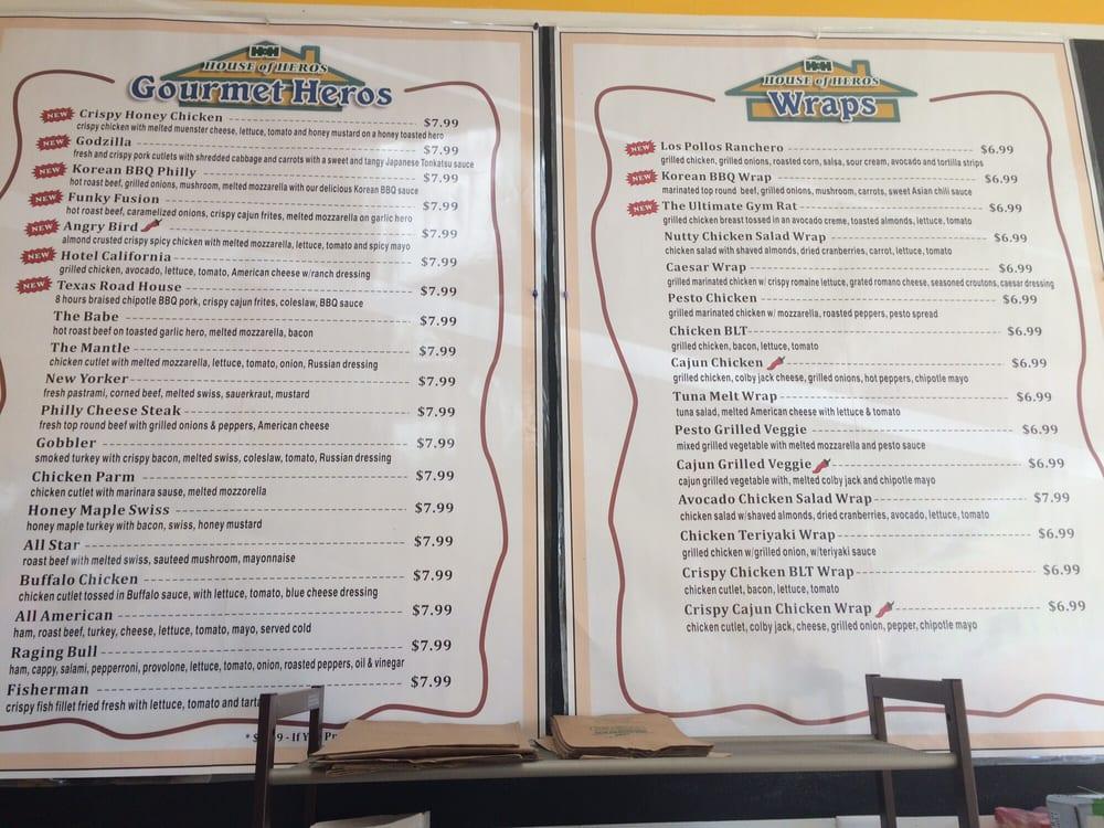 Menu at House of Heros restaurant, Hicksville, 8 Bloomingdale Rd