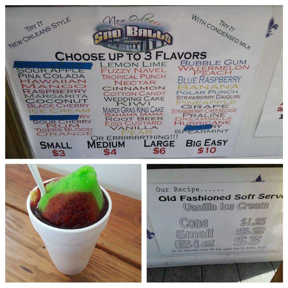 Menu at SnoBall Shop, Los Angeles