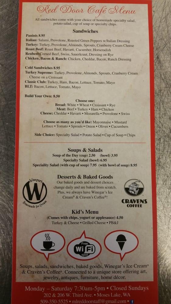 Menu at Red Door Cafe, LLC, Moses Lake