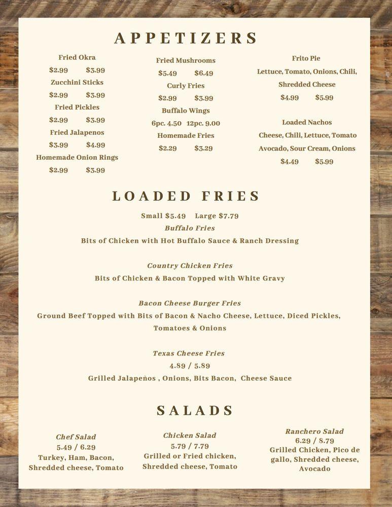Menu at Rossy's Cafe, Hereford