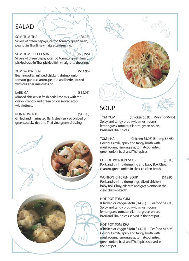 Menu at Talay Thai Cuisine restaurant, Miramar Beach