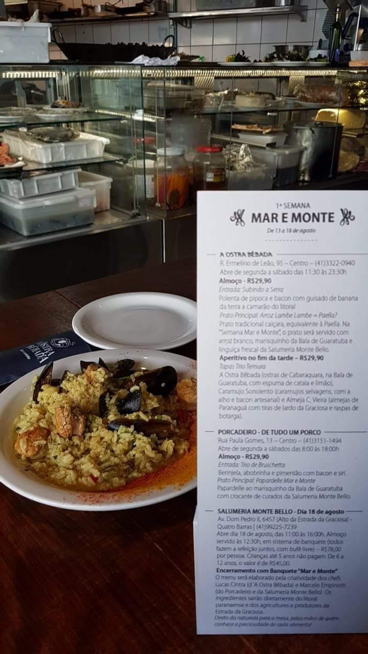 Menu at A Ostra Bêbada restaurant, Curitiba