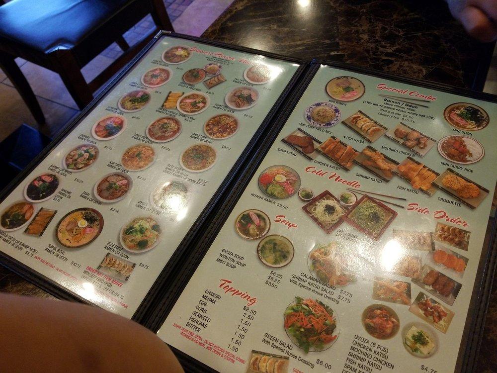 Menu at Daiichi Ramen Pearl City restaurant, Pearl City