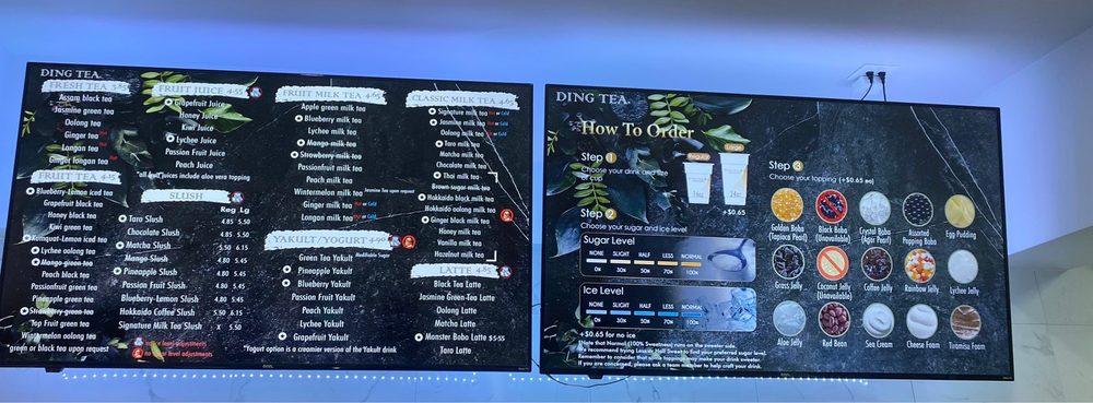 Carta del postres Ding Tea Tucson, Tucson