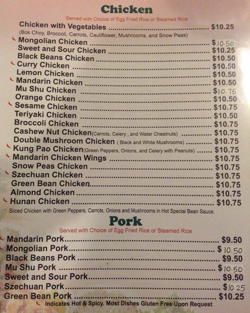 Menu at Jade Dragon Chinese Restaurant, Portland