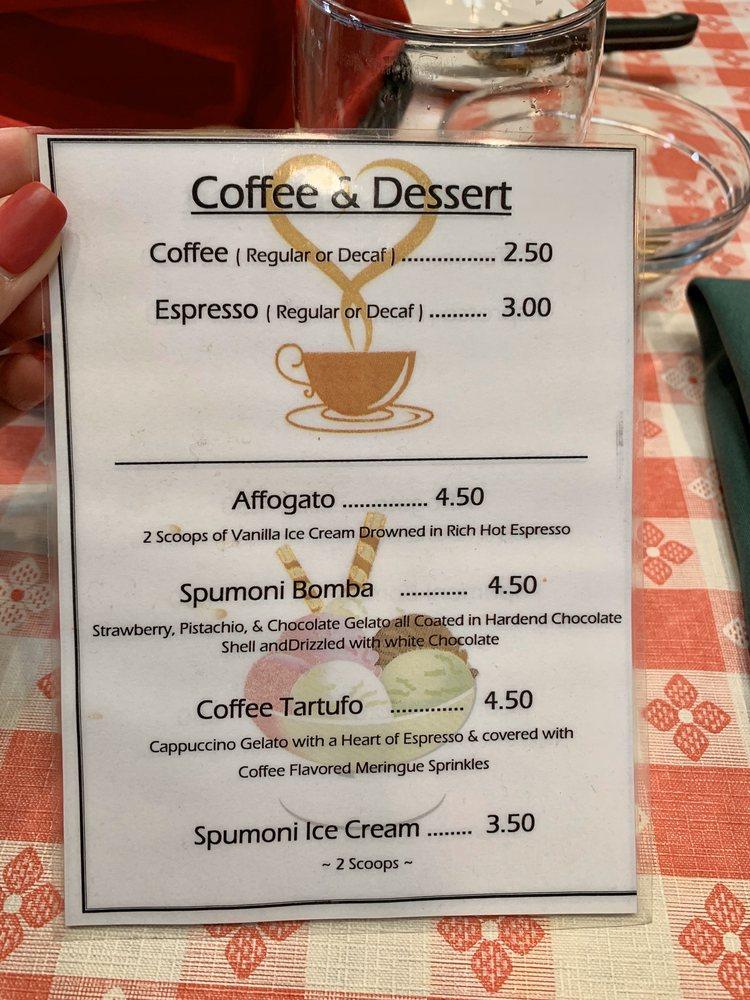 Menu at Peninsula Italian American Social Club, San Mateo