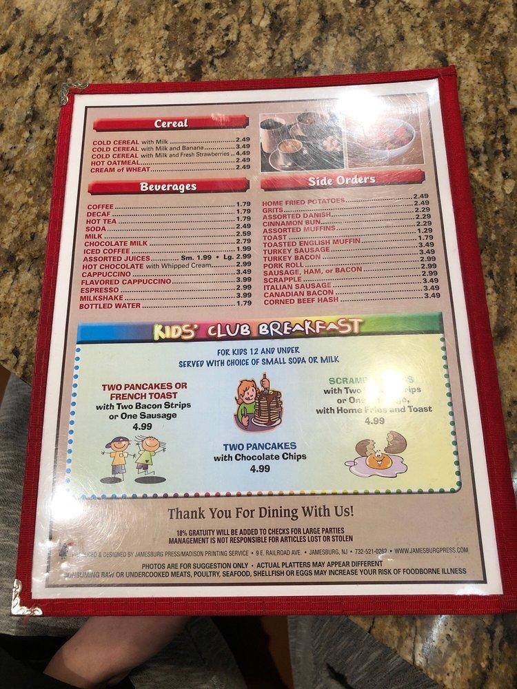 Menu at RITZ Diner restaurant, Philadelphia