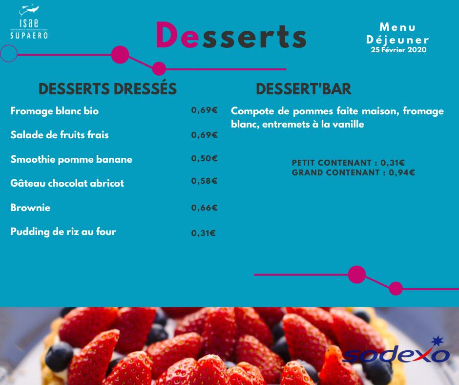 Menu at Restaurant Sodexo de l’ISAE-SUPAERO, Toulouse