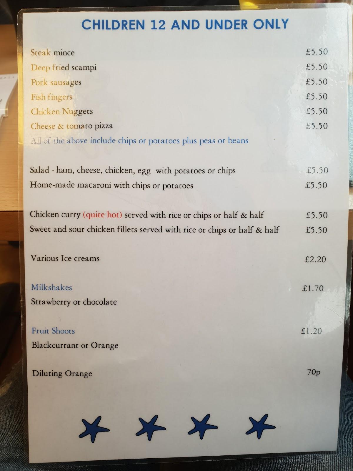Menu at Tall Pines restaurant, Dornoch
